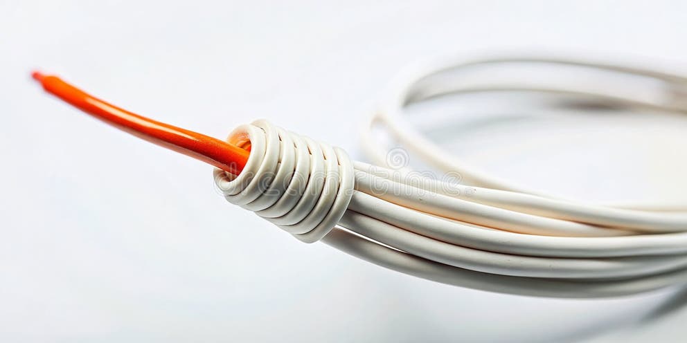 Pristine White Electrical Wire Isolated on Clean Background Perfect for ...