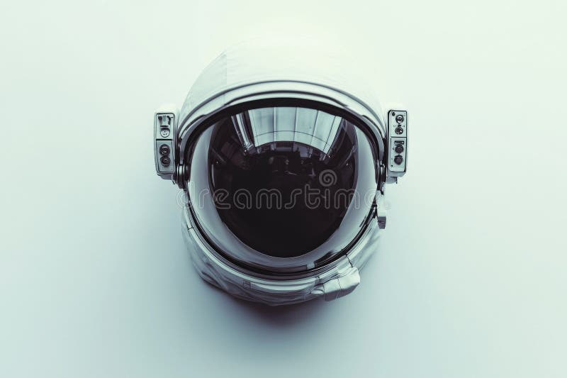 In Pristine White, a Futuristic Helmet with a Reflective Visor is ...