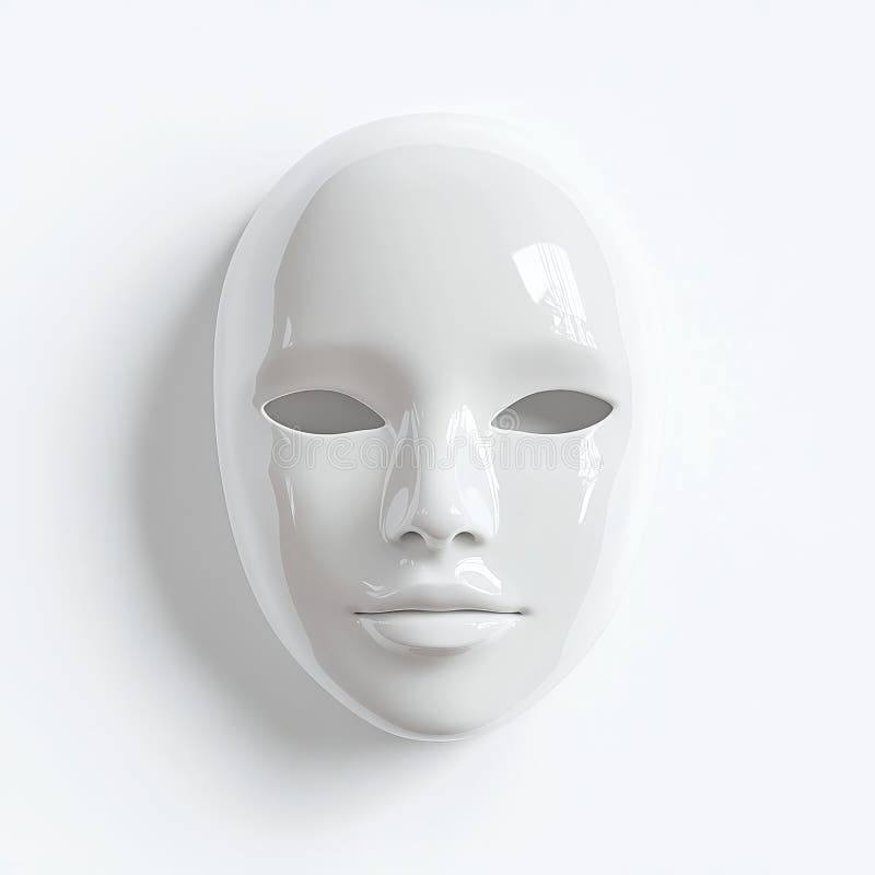 Elegant White Mask: Mysterious Faceless Portrait Stock Illustration ...