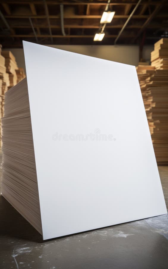 Pristine White Material Stack in a Warehouse Stock Image - Image of ...