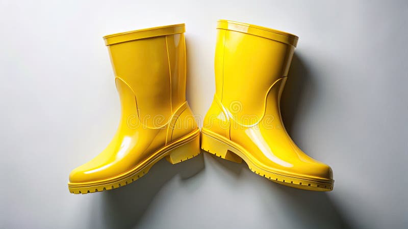 Pristine White Rubber Boots a HighAngle Isolated View for Ecommerce and ...