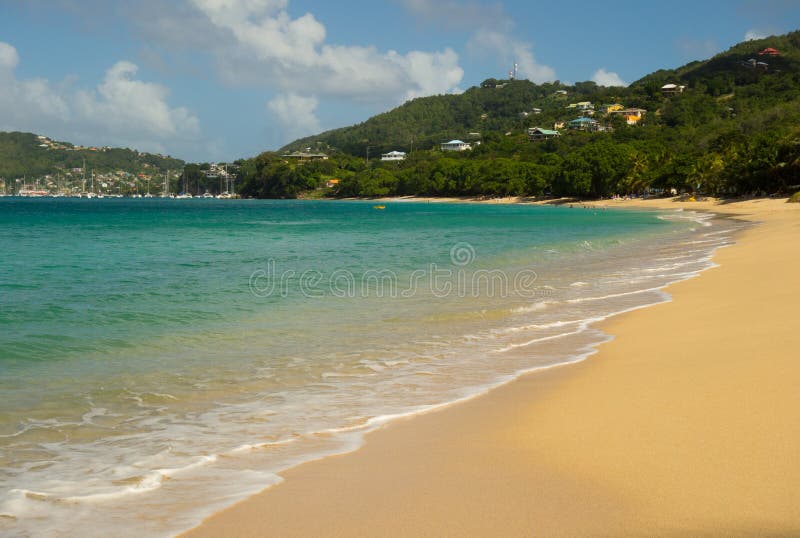 A Pristine White-sand Beach in the Caribbean Stock Image - Image of ...