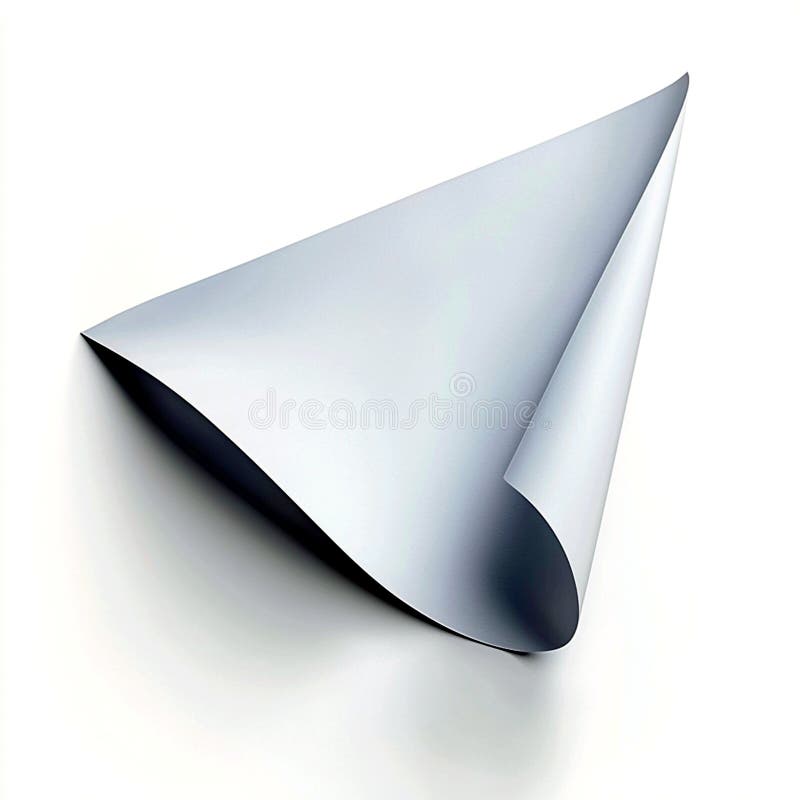 White Paper Curl Corner Page Sheet Blank Document Mockup Isolated on ...