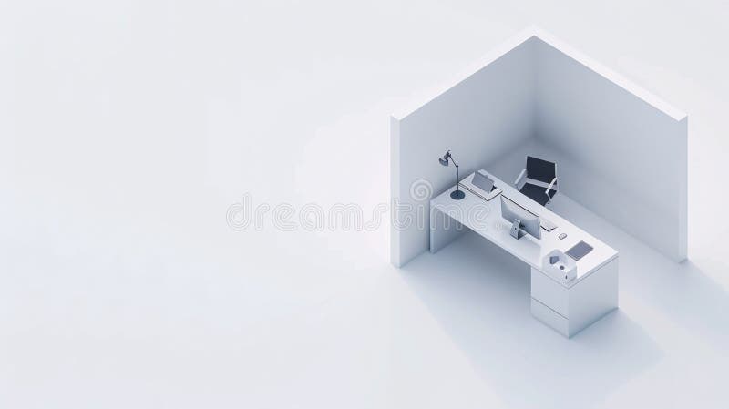 In the Pristine White Space, an Isometric View Unveils a Cube-shaped ...
