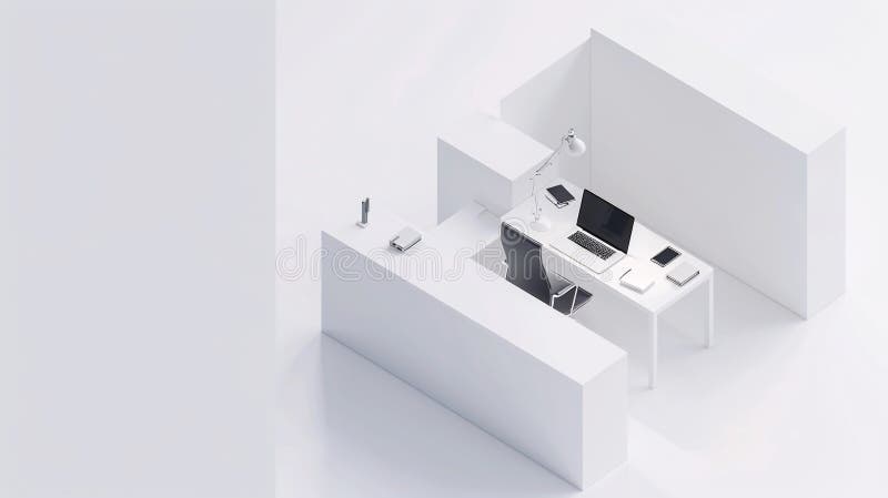 In the Pristine White Space, an Isometric View Unveils a Cube-shaped ...