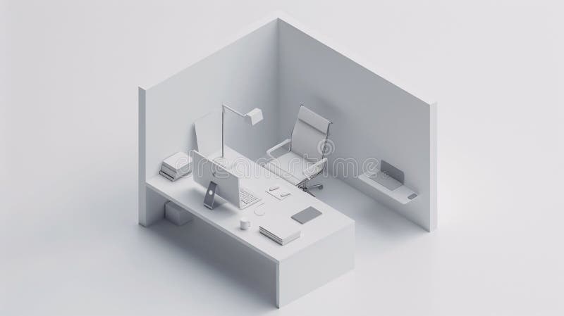 In the Pristine White Space, an Isometric View Unveils a Cube-shaped ...