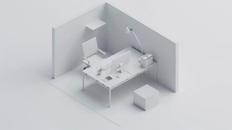 In the Pristine White Space, an Isometric View Unveils a Cube-shaped ...