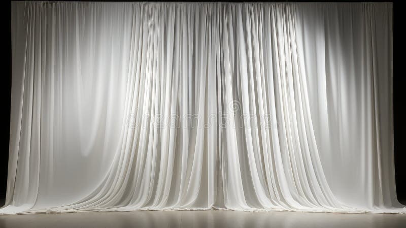 Pristine White Stage Curtain Stock Illustration - Illustration of ...