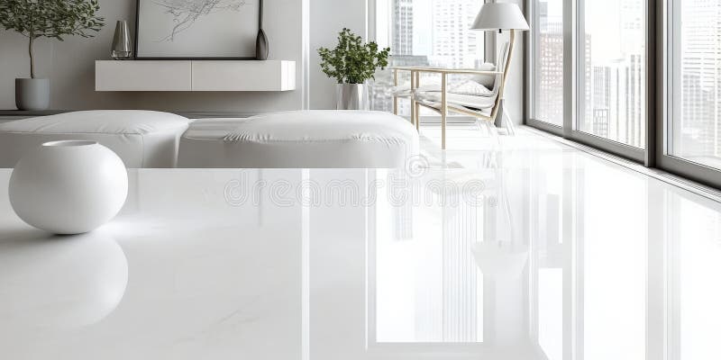 A Pristine White Surface with a Glossy Finish and a Subtle, Fine-grain ...