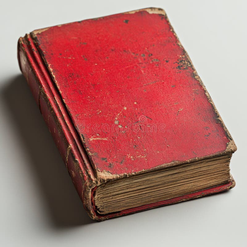 On a Pristine White Surface, a Red Hardcover Book Lies Closed ...