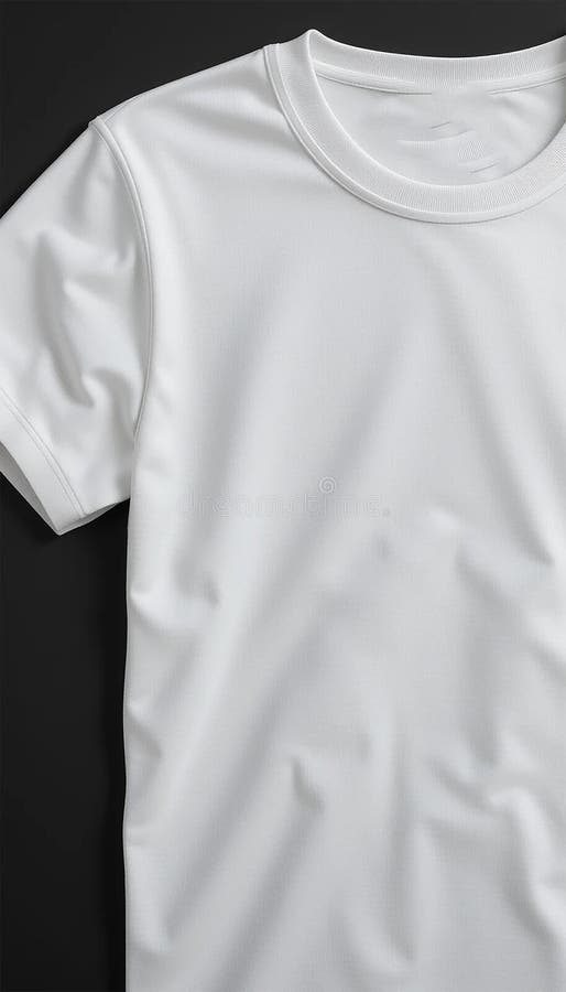 A Pristine White Tee, Subtly Draped, Showcasing Its Soft, Comfortable ...