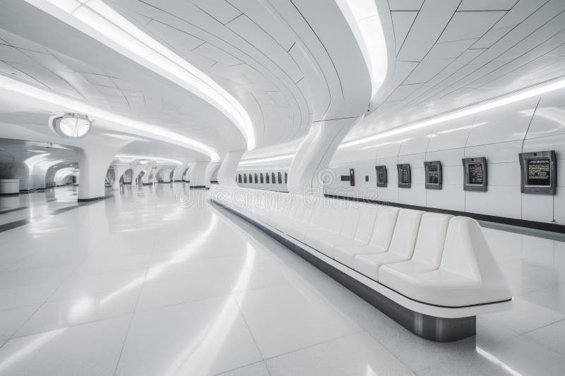 Pristine White Terminal, with Smooth Floors and Minimalist Design, for ...