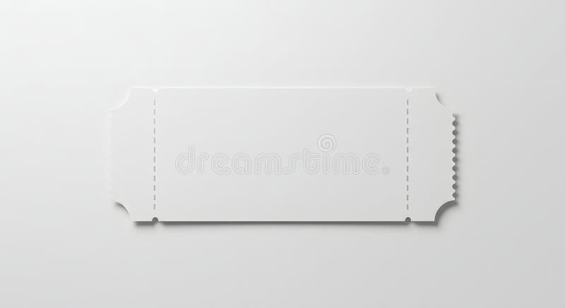 Blank White Ticket with Notched Corners Stock Illustration ...