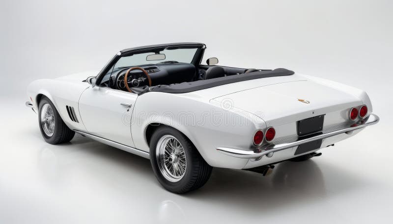 White Convertible Sports Car Side View on White Background Stock Image ...