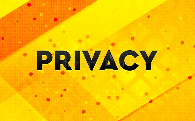 Privacy Abstract Digital Banner Yellow Background Stock Illustration ...