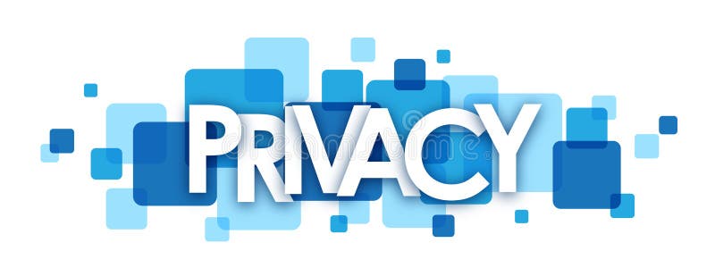 PRIVACY Blue Overlapping Squares Banner Stock Vector - Illustration of ...