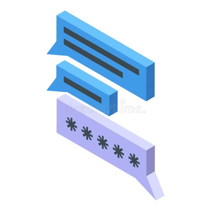 Privacy Chat Icon, Isometric Style Stock Vector - Illustration of ...