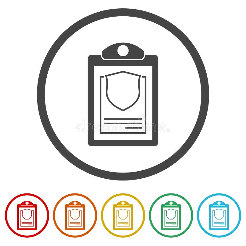 Privacy Checklist Icon Pc Security. Set Icons in Color Circle Buttons ...