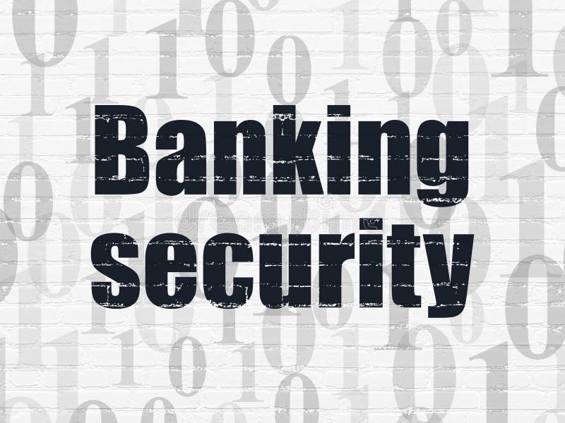 Privacy Concept: Banking Security on Wall Background Stock Illustration ...