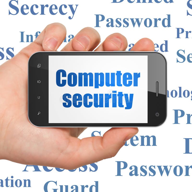 Privacy Concept: Computer Security on Hand Holding Stock Photo - Image ...