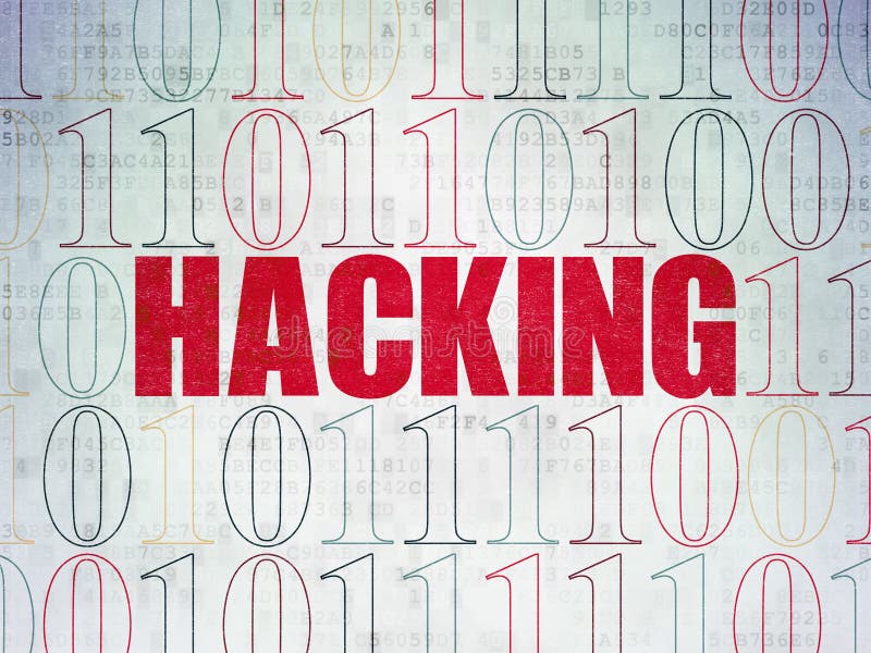 Privacy Concept: Hacking on Digital Data Paper Background Stock Illustration - Illustration of ...