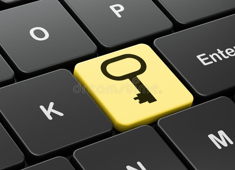 Privacy Concept: Key on Computer Keyboard Background Stock Illustration ...