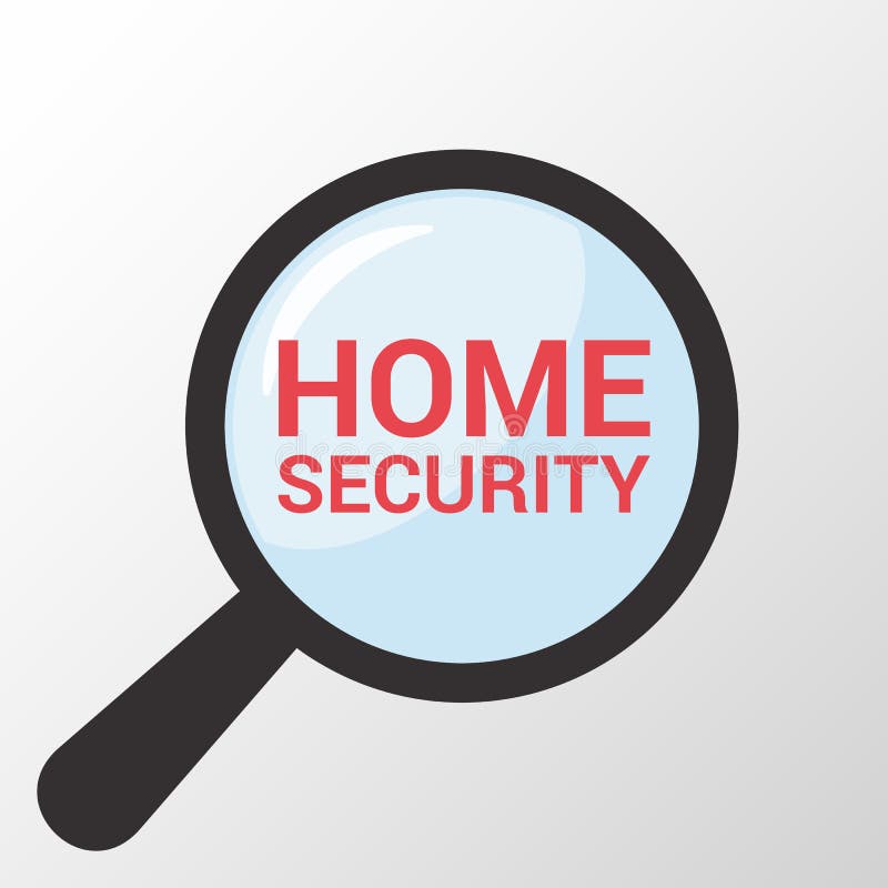 Privacy Concept: Magnifying Optical Glass with Words Home Security ...