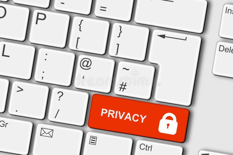 Privacy Concept PC Computer Keyboard 3d Illustration Stock Illustration ...