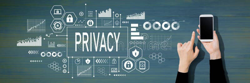 Privacy Concept with Person Using a Smartphone Stock Image - Image of ...