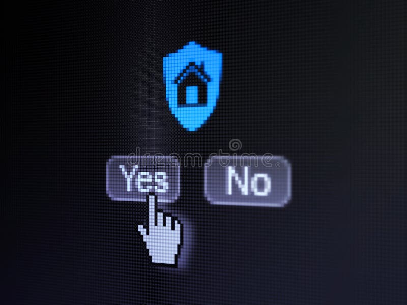 Privacy Concept: Shield on Digital Computer Screen Stock Photo - Image ...