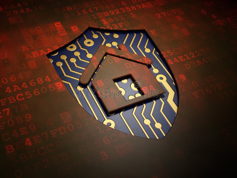 Privacy Concept: Closed Padlock on Digital Screen Stock Illustration ...