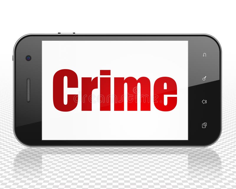 Privacy Concept: Smartphone with Crime on Display Stock Illustration ...