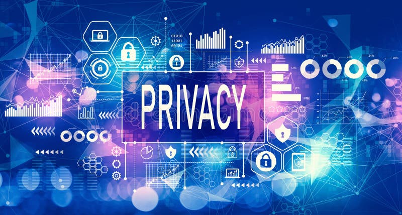 Privacy Concept with Technology Light Background Stock Image - Image of ...