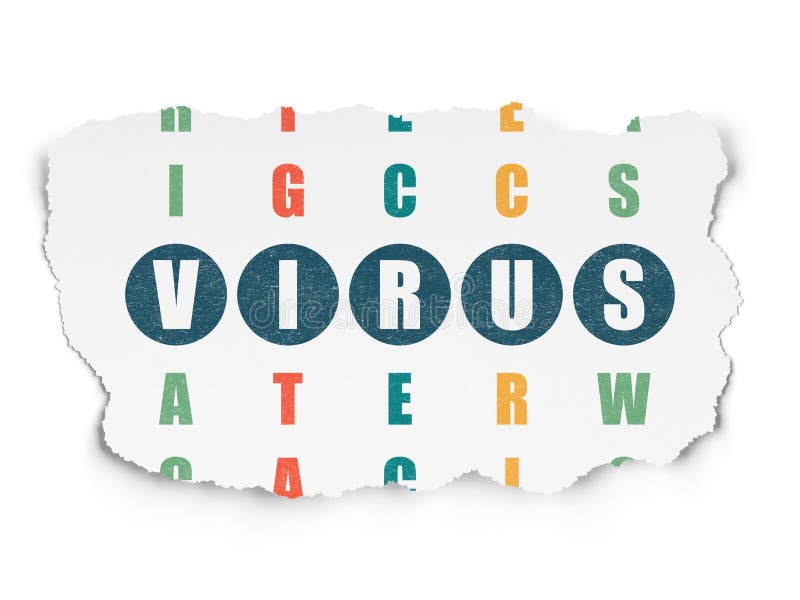 Privacy Concept: Word Virus in Solving Crossword Stock Illustration ...