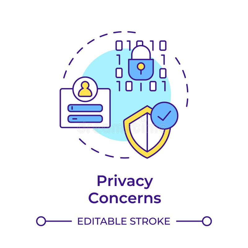 Privacy Concerns Multi Color Concept Icon Stock Illustration ...