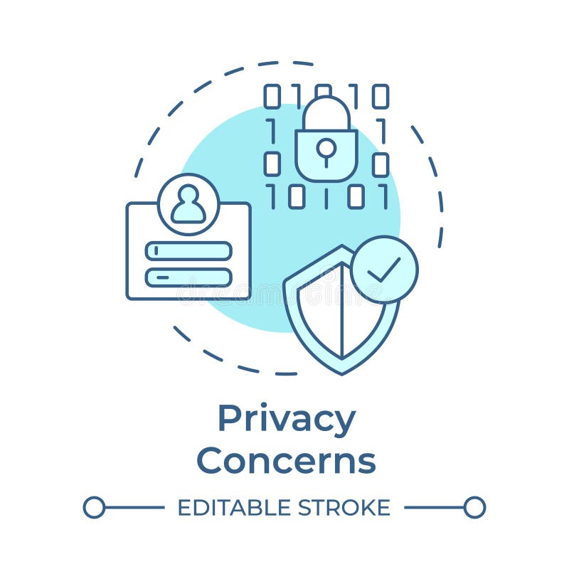 Privacy Concerns Soft Blue Concept Icon Stock Vector - Illustration of ...