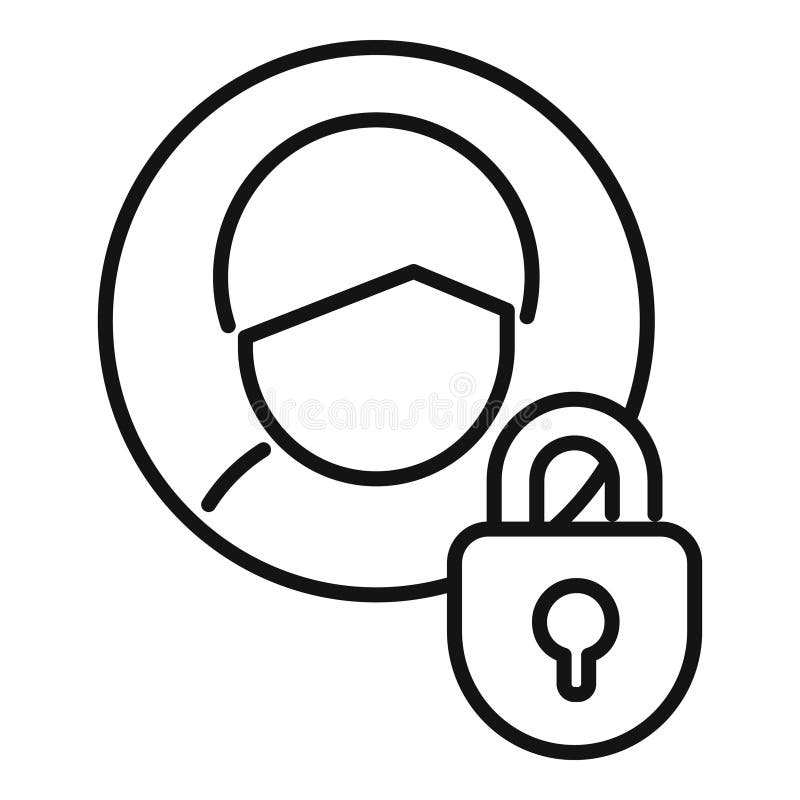 Privacy Data Avatar Icon Outline Vector. Data Secure Stock Vector ...