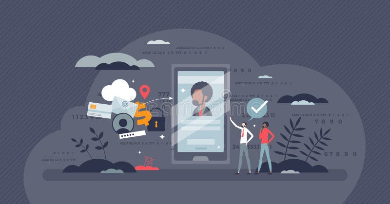 Privacy in Digital Age for Secured Personal Information Tiny Person Concept Stock Vector ...