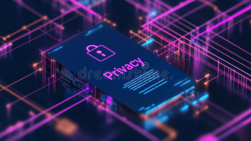 Privacy Document with Lock Symbol in Digital Environment, Conveying ...