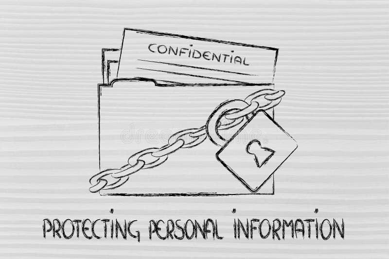 Privacy En Vertrouwelijke Informatieportection Stock Afbeelding - Image ...