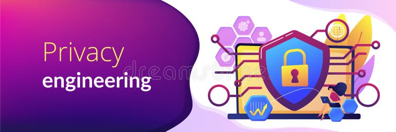 Privacy Engineering Concept Banner Header. Stock Vector - Illustration ...
