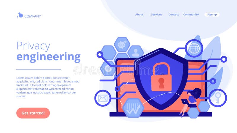 Privacy Engineering Concept Landing Page. Stock Vector - Illustration ...
