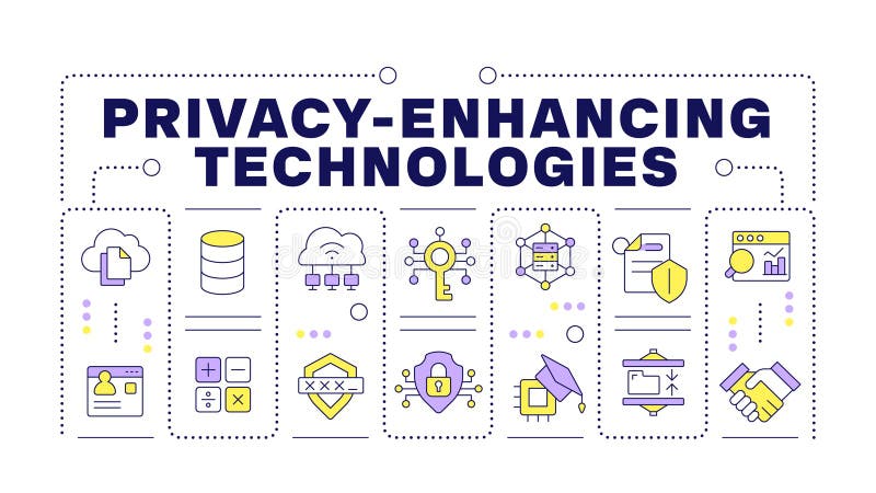 Privacy-enhancing Technologies Word Concept Isolated on White Stock Vector - Illustration of ...