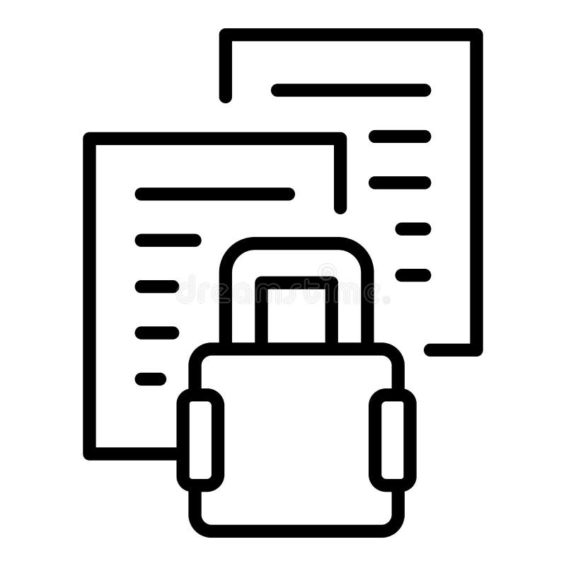 Privacy Files Icon Outline Vector. Confidential Document Stock Vector ...