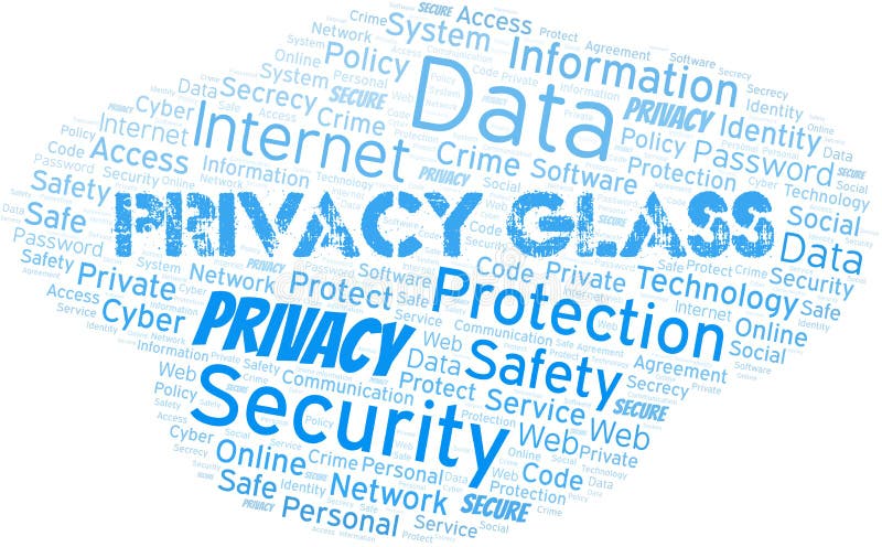 Privacy Glass Vector Word Cloud, Made with Text only. Stock Vector ...