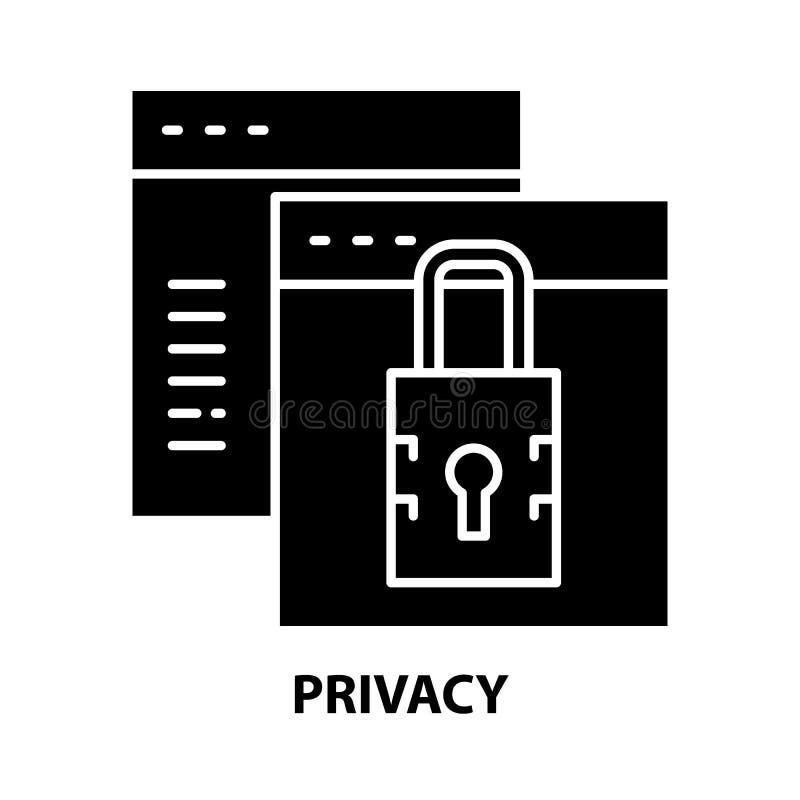 Privacy Icon, Black Vector Sign with Editable Strokes, Concept ...