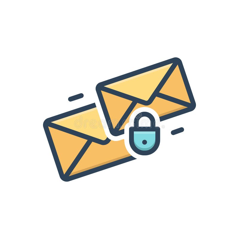 Color Illustration Icon for Privacy, Email and Message Stock Vector ...