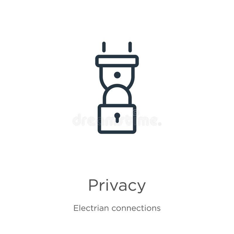 Privacy Icon. Thin Linear Privacy Outline Icon Isolated on White ...