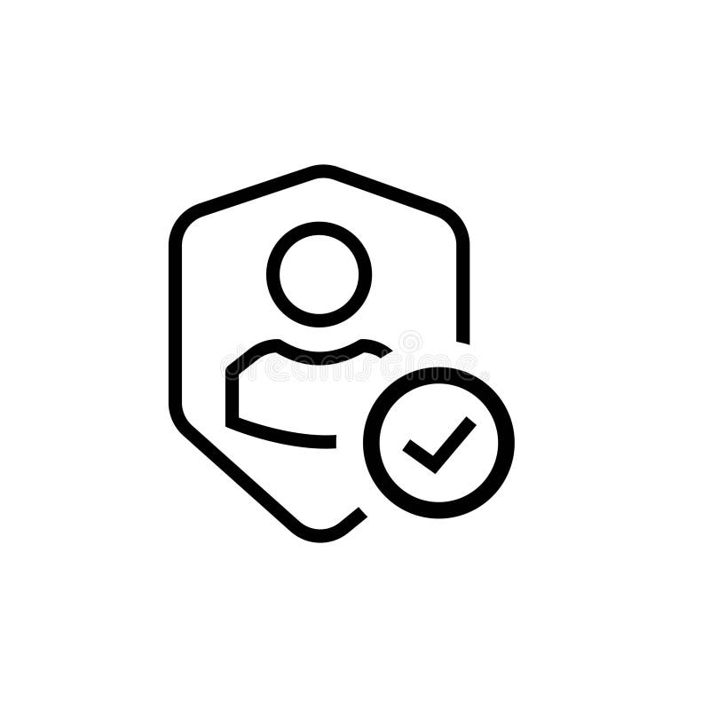 User Profile with Shield and Check Mark . Secure Profile. Vector ...