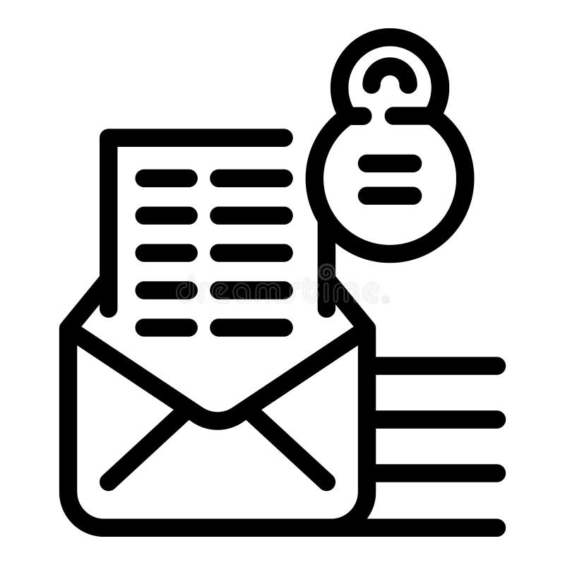 Privacy Letter Icon Color Outline Vector Stock Vector - Illustration of ...